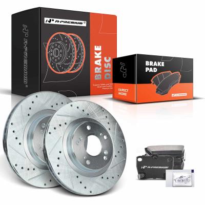 China Rear Drilled Rotors & Ceramic Brake Pads for Toyota RAV4 2004-2005 4 Wheel Disc for sale
