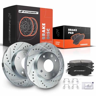 China Front Drilled Rotors & Ceramic Brake Pads for Hyundai Elantra 1998-2006 Tiburon for sale