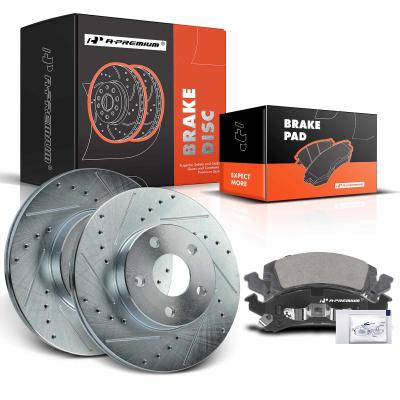 China Front Drilled Rotors & Ceramic Brake Pads for Chevrolet Corsica Buick Pontiac for sale