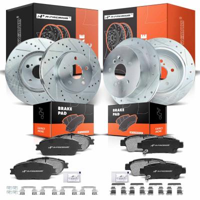 China Front & Rear Drilled Rotors & Ceramic Brake Pads for Toyota Sienna 04-10 for sale