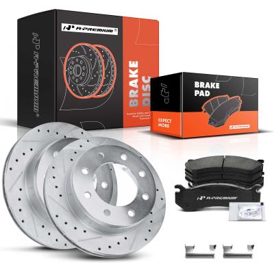 China Rear Drilled Rotors & Ceramic Brake Pads for Chevy Suburban 2500 GMC Sierra 2500 for sale