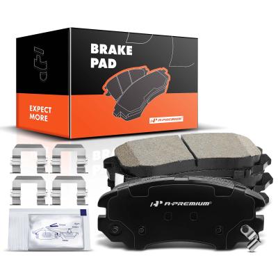 China 4pcs Front Driver & Passenger Ceramic Brake Pads with Sensor for Hyundai Sonata 2003-2010 Elantra Tucson Kia Optima for sale