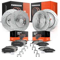 China Front & Rear Drilled Rotors & Ceramic Brake Pads for Chevrolet Camaro 10-15 for sale