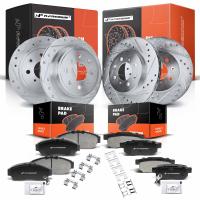 China Front & Rear Drilled Rotors & Ceramic Brake Pads for Honda Civic Acura Integra for sale