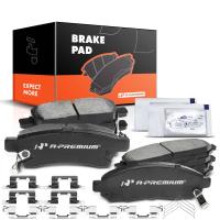 China 8pcs Front & Rear Ceramic Brake Pads with Sensor for Nissan Frontier 05-19 Xterra Suzuki Equator for sale