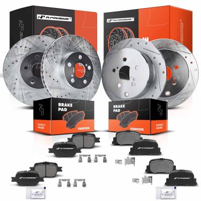 China Front & Rear Drilled Rotors & Ceramic Brake Pads for Scion tC 2005-2010 L4 2.4L for sale