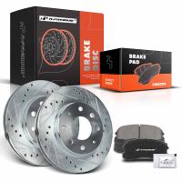 China Front Drilled Rotors & Ceramic Brake Pads for Mitsubishi Lancer 2002-2007 for sale