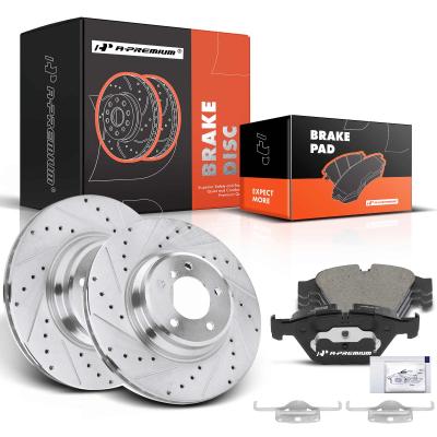 China Front Drilled Rotors & Ceramic Brake Pads for BMW 335i 2007-2013 335d 335is 335xi for sale