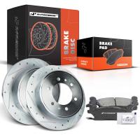 China Rear Drilled Rotors & Ceramic Brake Pads for Hummer H3 2006-2010 H3T 2009-2010 for sale