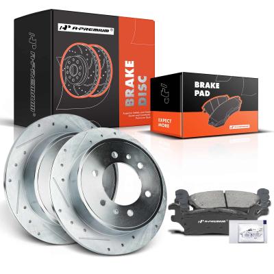 China Rear Drilled Rotors & Ceramic Brake Pads for Hummer H3 2006-2010 H3T 2009-2010 for sale