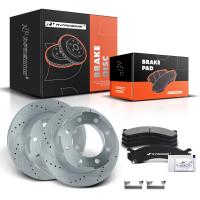 China Rear Drilled Rotors & Ceramic Brake Pads for Chevrolet Silverado 3500 01-06 GMC for sale