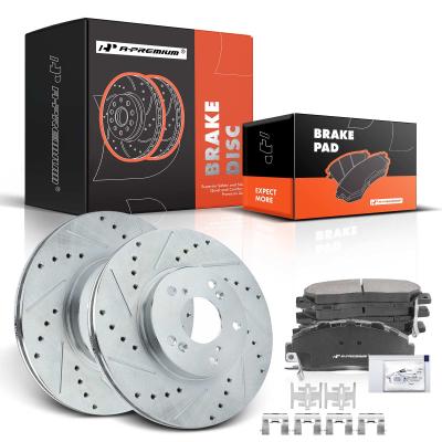 China Front Drilled Rotors & Ceramic Brake Pads for Honda Accord 1998-2002 3.0L for sale