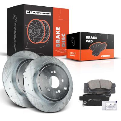 China Rear Drilled Rotors & Ceramic Brake Pads for Honda Ridgeline 2006-2014 for sale