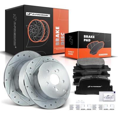 China Rear Drilled Rotors & Ceramic Brake Pads for Scion TC 2005-2010 for sale