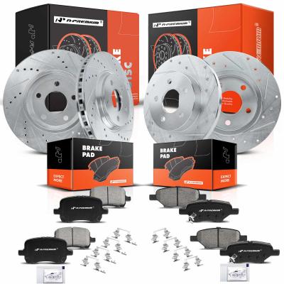 China Front & Rear Drilled Rotors & Ceramic Brake Pads for Chevy Pontiac Saturn for sale