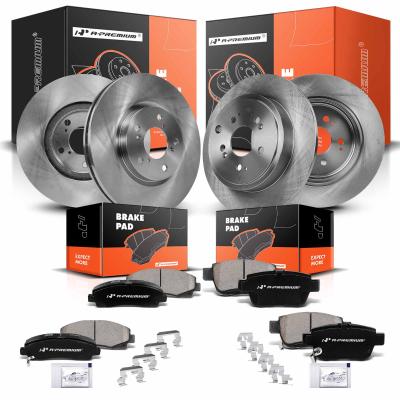 China Front & Rear Disc Brake Rotors & Ceramic Brake Pads for Honda Ridgeline 2006-2011 for sale