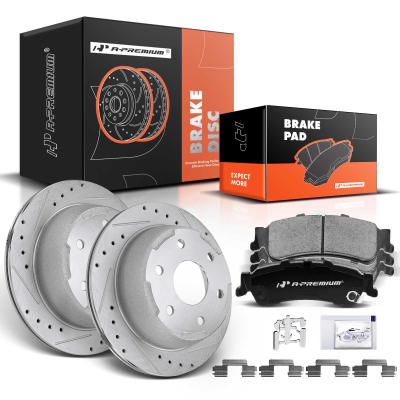 China Rear Drilled Rotors & Ceramic Brake Pads for Chevy Silverado GMC Sierra for sale
