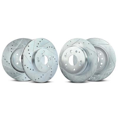 China Front & Rear Drilled Disc Brake Rotors for Acura TL 2004-2008 V6 3.2L for sale