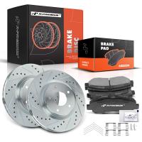 China Front Drilled Rotors & Ceramic Brake Pads for Nissan Rogue 2008-2013 L4 2.5L for sale