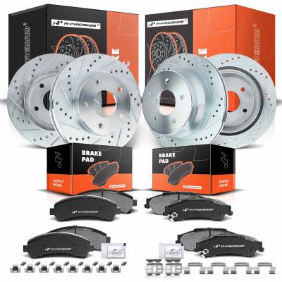 China Front & Rear Drilled Rotors & Ceramic Brake Pads for Chevrolet GMC Isuzu for sale