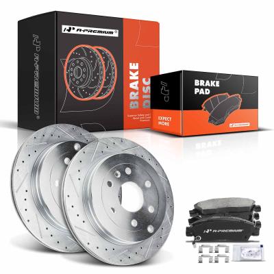China Rear Drilled Rotors & Ceramic Brake Pads for Buick Enclave Chevy Traverse GMC for sale