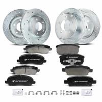 China Front & Rear Drilled Rotors & Ceramic Brake Pads for Dodge Caliber Jeep Chrysler for sale