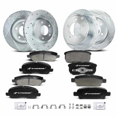 China Front & Rear Drilled Rotors & Ceramic Brake Pads for Dodge Caliber Jeep Chrysler for sale