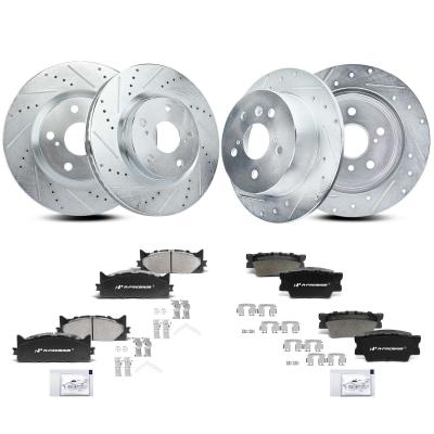 China Front & Rear Drilled Rotors & Ceramic Brake Pads for Toyota Avalon Lexus ES300h for sale