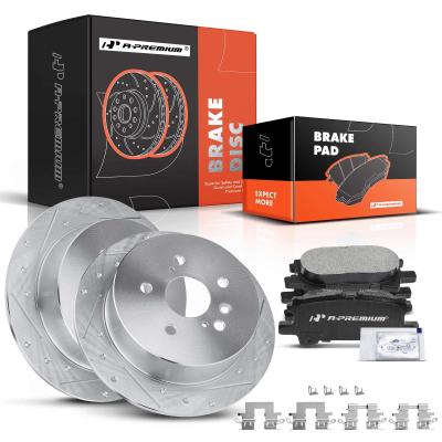 China Rear Drilled Rotors & Ceramic Brake Pads for Lexus RX330 RX350 Toyota Highlander for sale