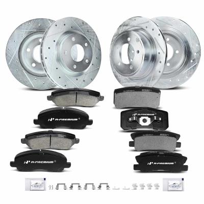 China Front & Rear Drilled Rotors & Ceramic Brake Pads for Jeep Patriot Mitsubishi for sale