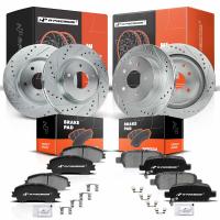 China Front & Rear Drilled Rotors & Ceramic Brake Pads for Nissan Rogue 2008-2013 for sale