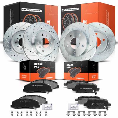 China Front & Rear Drilled Rotors & Ceramic Brake Pads for Chevrolet Impala 2011-2013 for sale
