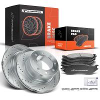 China Rear Drilled Rotors & Ceramic Brake Pads for Dodge Ram 1500 06-08 Ram 2500 3500 for sale