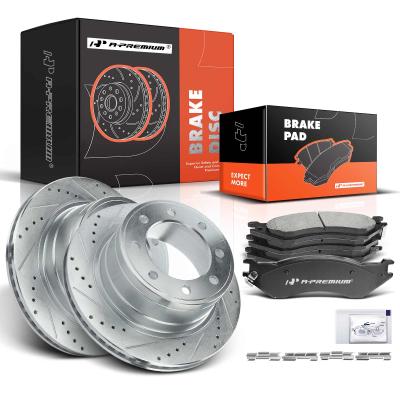 China Rear Drilled Rotors & Ceramic Brake Pads for Dodge Ram 1500 06-08 Ram 2500 3500 for sale