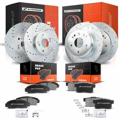 China Front & Rear Drilled Rotors & Ceramic Brake Pads for Acura TL 2004-2008 for sale