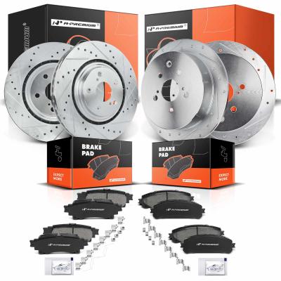 China Front & Rear Drilled Rotors & Ceramic Brake Pads for Toyota Sienna Lexus RX350 for sale