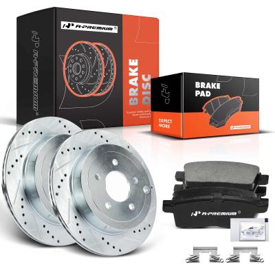China Rear Drilled Rotors & Ceramic Brake Pads for Ford Edge Lincoln MKX 2007-2010 for sale