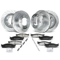 China Front & Rear Drilled Rotors & Ceramic Brake Pads for Dodge Ram 1500 2006-2008 for sale