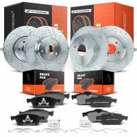 China Front & Rear Drilled Rotors & Ceramic Brake Pads for Ford Escape Transit Connect for sale