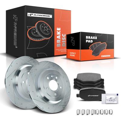 China Rear Drilled Rotors & Ceramic Brake Pads for Ford Explorer Edge Lincoln MKS MKT for sale