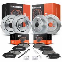China Front & Rear Drilled Rotors & Ceramic Brake Pads for Jeep Wrangler 2007-2017 for sale