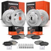 China Front & Rear Drilled Rotors & Ceramic Brake Pads for Ford Edge not fit HD Brakes for sale
