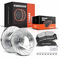 China Front Drilled Rotors & Ceramic Brake Pads for Dodge Ram 2500 Ram 1500 for sale