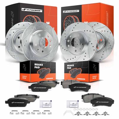 China Front & Rear Drilled Rotors & Ceramic Brake Pads for Ford Fusion Mazda 6 Lincoln for sale