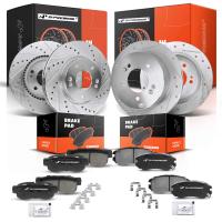 China Front & Rear Drilled Rotors & Ceramic Brake Pads for Hyundai Sonata Kia Optima for sale