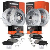 China Front & Rear Drilled Rotors & Ceramic Brake Pads for Acura MDX 2003-2006 V6 3.5L for sale