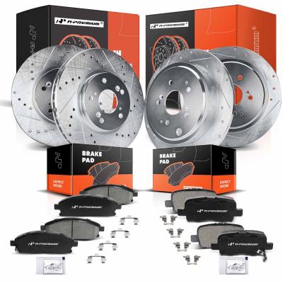 China Front & Rear Drilled Rotors & Ceramic Brake Pads for Acura MDX 2003-2006 V6 3.5L for sale