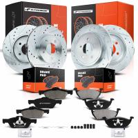 China Front & Rear Drilled Rotors & Ceramic Brake Pads for Ford Mazda Mercury for sale