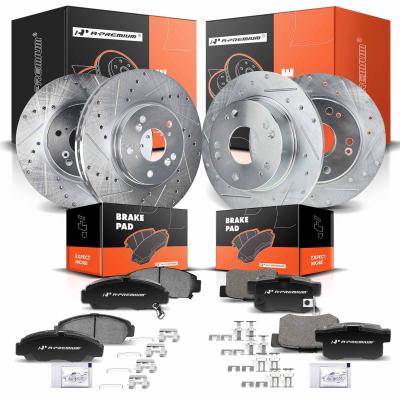China Front & Rear Drilled Rotors & Ceramic Brake Pads for Honda Accord 03-07 Acura for sale