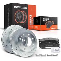 China Front Drilled Rotors & Ceramic Brake Pads for Chevy Silverado 1500 HD Cadillac for sale